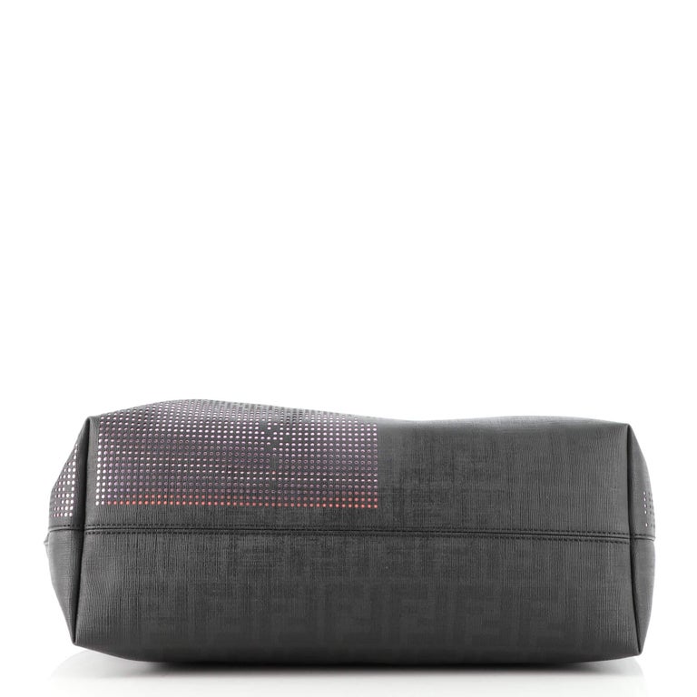 Fendi Roll Tote Perforated Zucca Canvas Large For Sale at 1stDibs