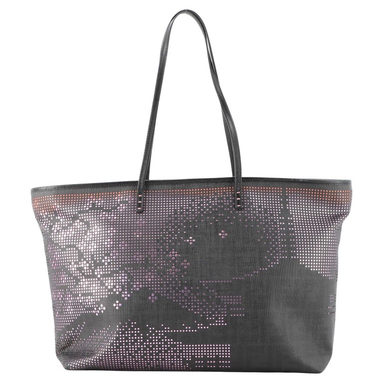 Fendi Roll Tote Perforated Zucca Canvas Large For Sale at 1stDibs
