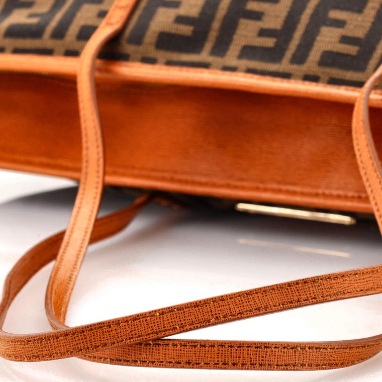 Fendi Roll Tote Zucca Canvas and Leather Large For Sale at 1stDibs