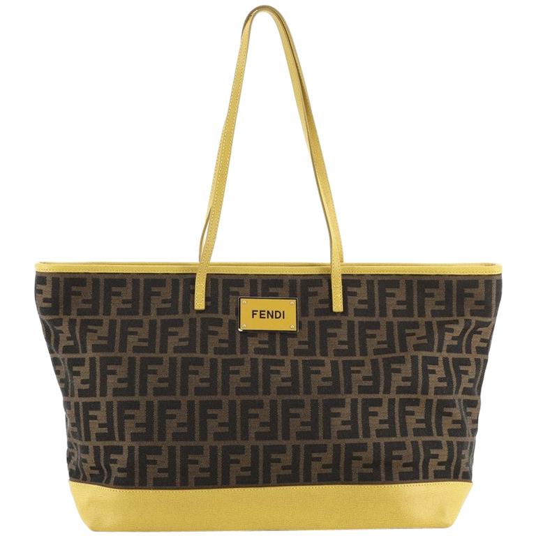 Fendi Roll Tote Zucca Canvas and Leather Large at 1stDibs