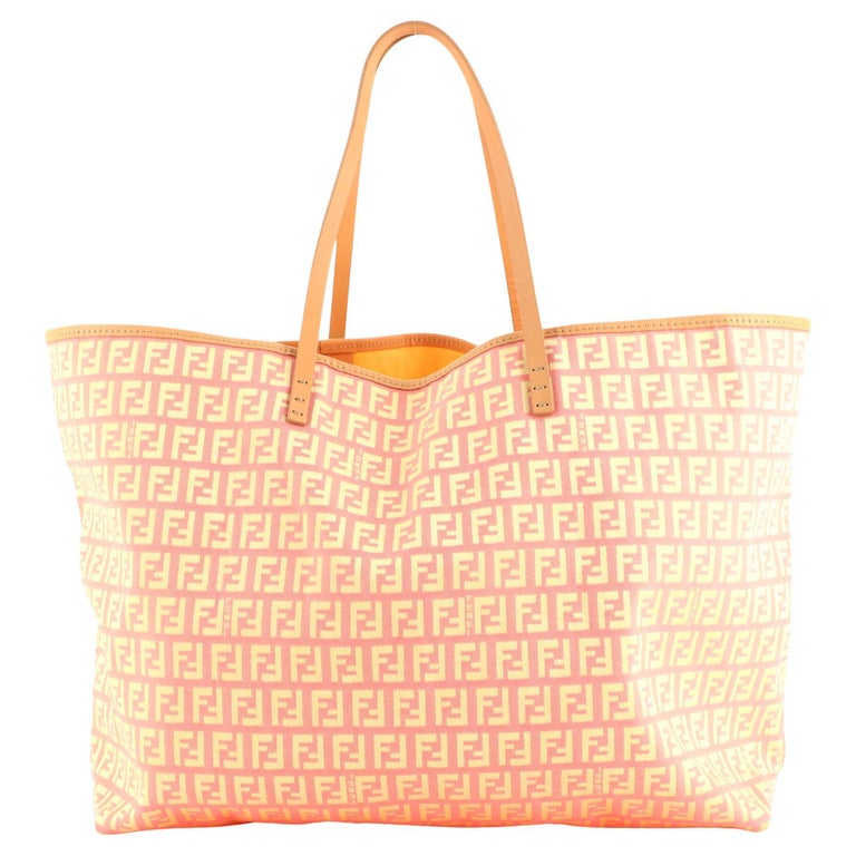 Fendi Roll Tote Zucchino Canvas Large For Sale at 1stDibs