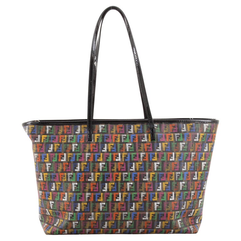 Fendi Roll Tote Zucchino Coated Canvas Medium at 1stDibs