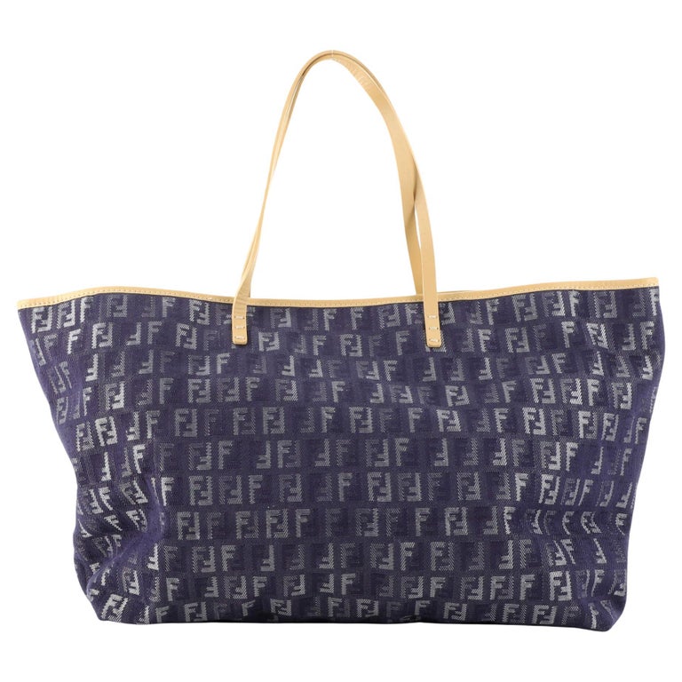 Fendi Roll Tote Zucchino Denim Large For Sale at 1stDibs