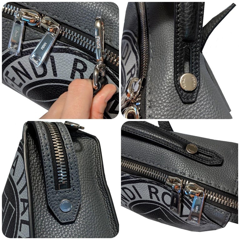 Fendi Roma Men''s Logo Stamp 2-way Messenger Bag For Sale at 1stDibs
