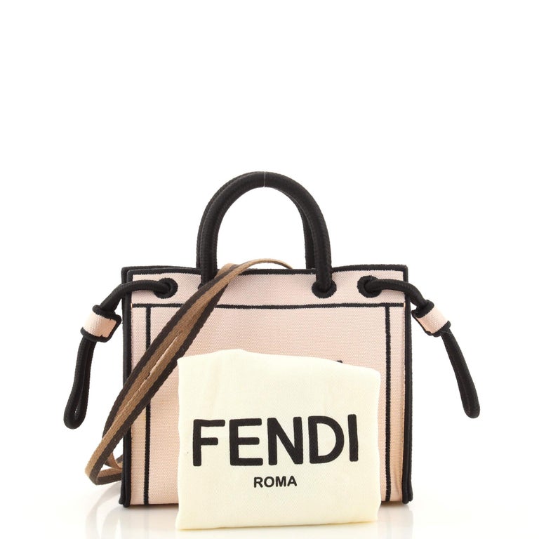 Fendi Roma Shopper Tote Canvas Mini For Sale at 1stDibs