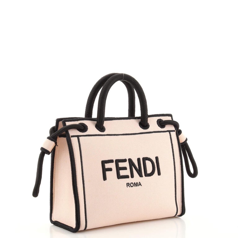 Fendi Roma Shopper Tote Canvas Mini For Sale at 1stDibs