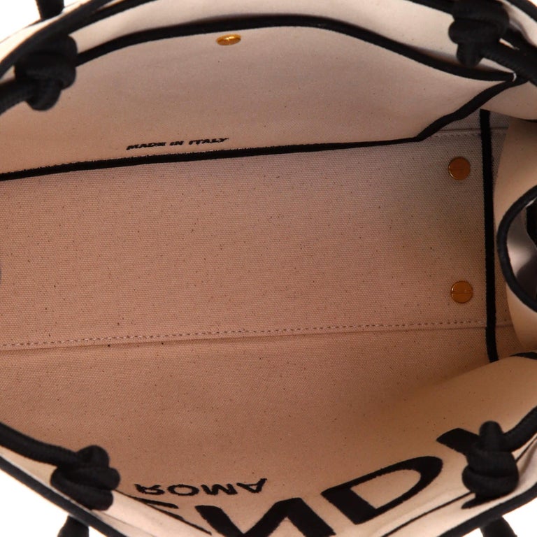 Fendi Roma Shopper Tote Canvas Small For Sale at 1stDibs