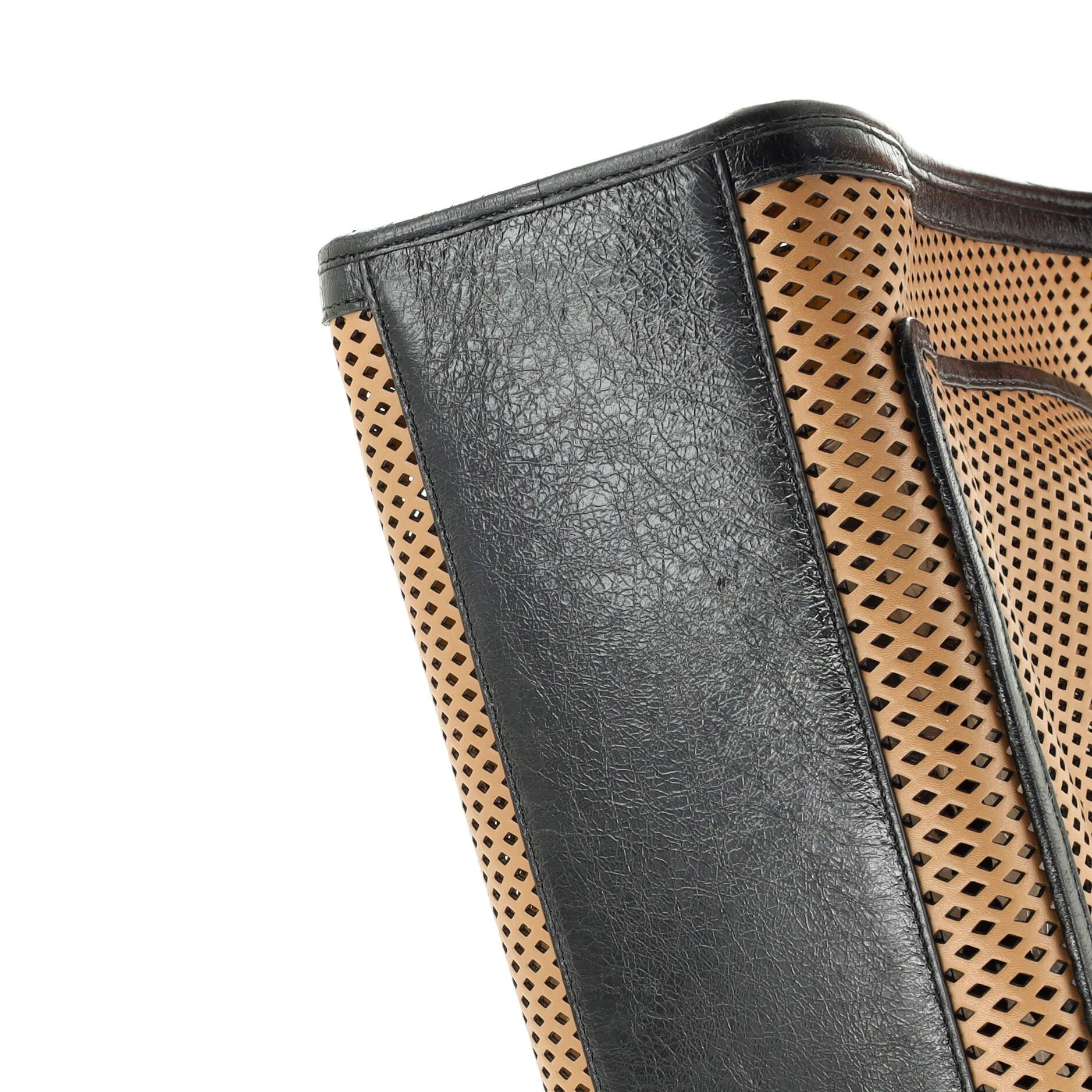 Fendi Runaway Shopper Tote Perforated Leather Large For Sale at 1stDibs