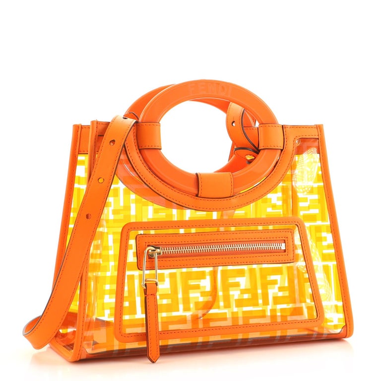 Fendi Runaway Shopper Tote Zucca PU Small For Sale at 1stDibs