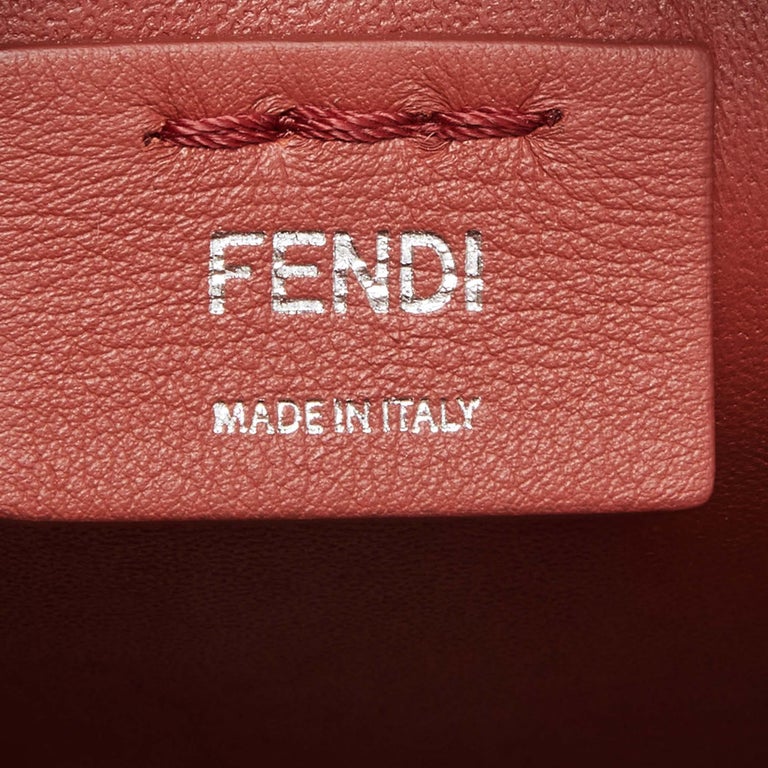 Fendi Rust Brown Leather Mini Studded 3Jours Tote For Sale at 1stDibs