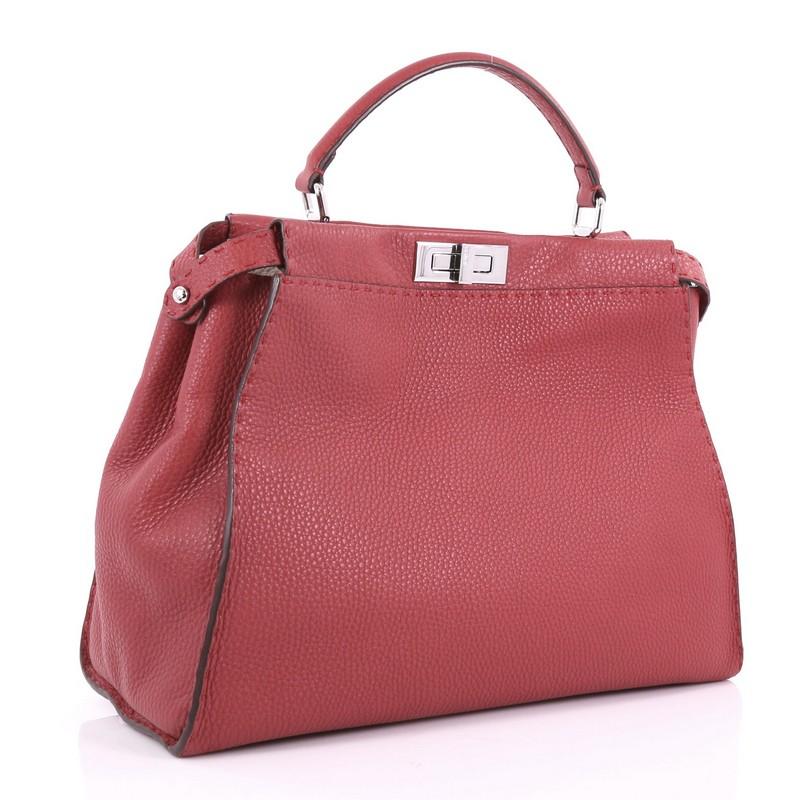 Fendi Selleria Peekaboo Handbag Leather Large at 1stDibs