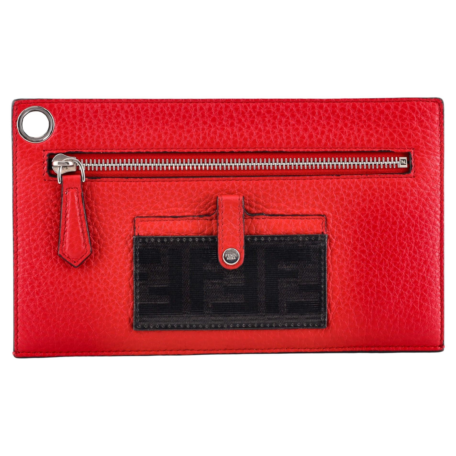 Fendi Red Patent Leather Flap Continental Wallet For Sale at 1stDibs
