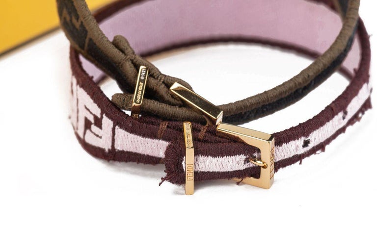 Fendi Set Of 2 Monogram Strap Bracelets For Sale at 1stDibs