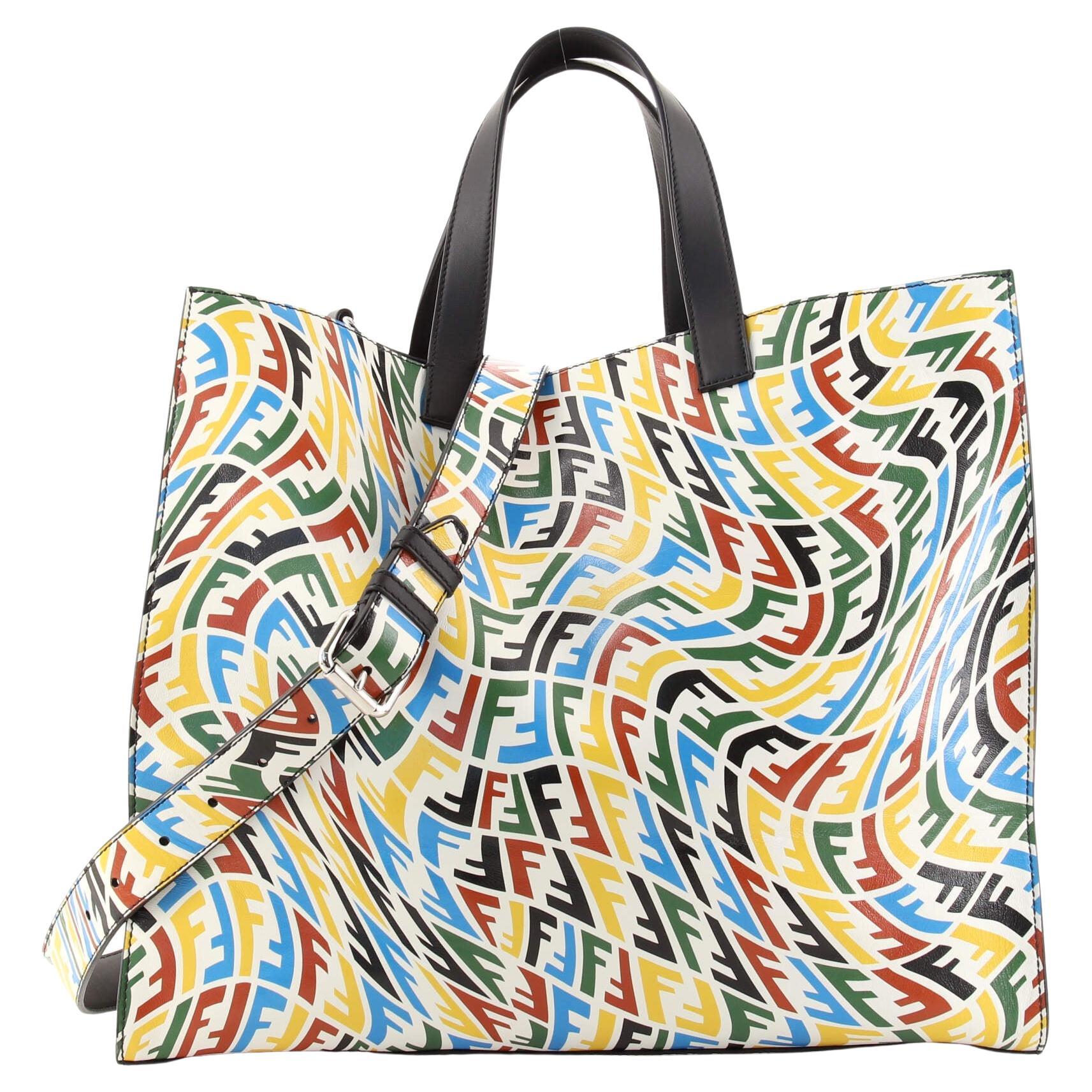 Fendi Shopper Tote Vertigo Zucca Leather Large at 1stDibs