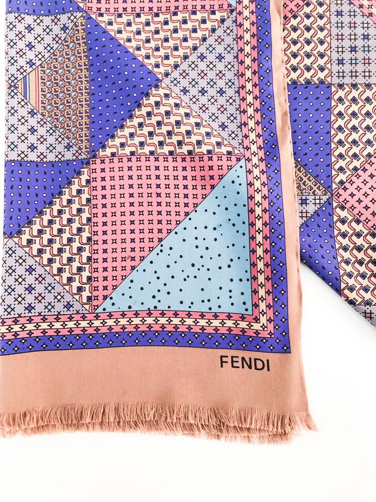 Fendi Silk Scarf With Geometric Pattern For Sale at 1stDibs | fendi ...