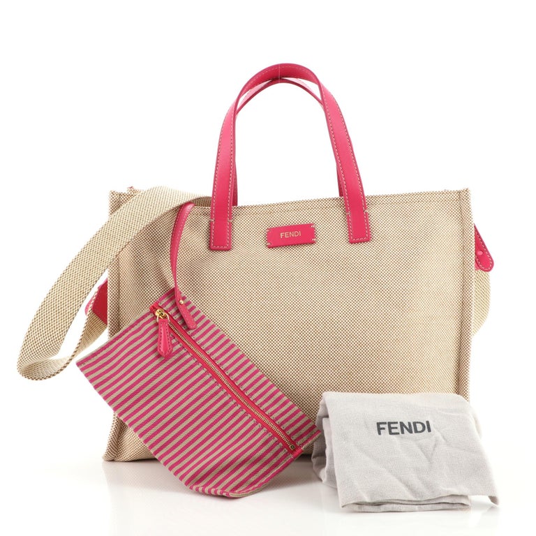 Fendi Simply Convertible Shopping Tote Canvas Medium at 1stDibs