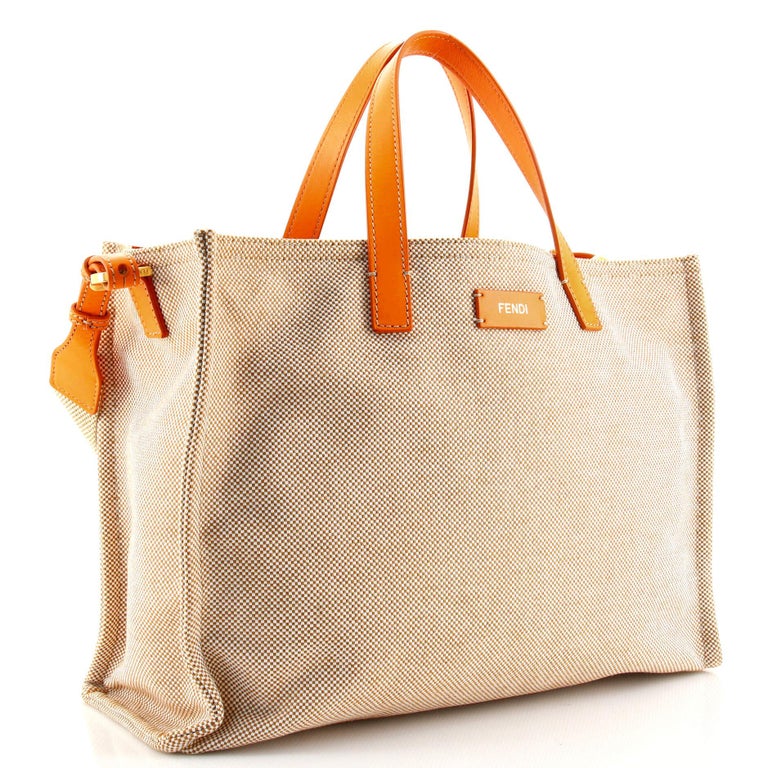 Fendi Simply Convertible Shopping Tote Canvas Medium at 1stDibs