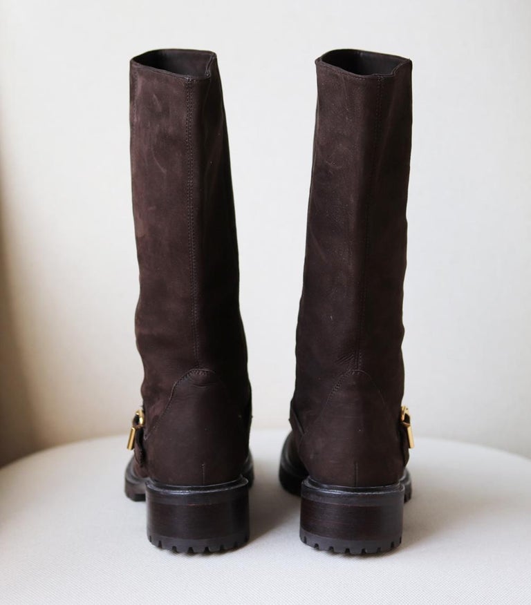 Fendi Spike Suede Biker Boots For Sale at 1stDibs