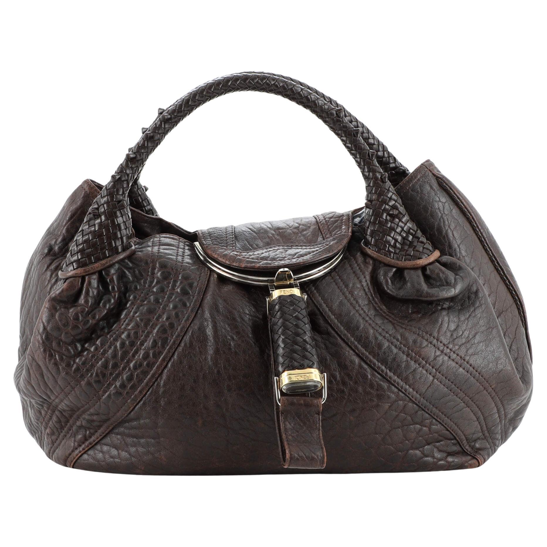 Fendi Purple Leather Large Peekaboo Top Handle Bag For Sale at 1stDibs