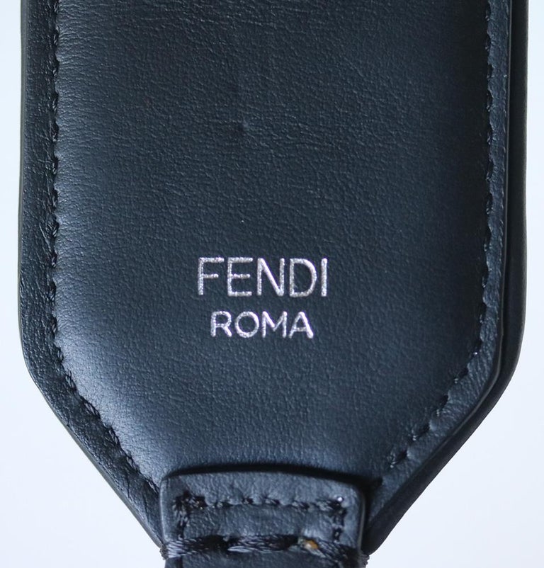 Fendi Strap You Embroidered Leather and Canvas Bag Strap at 1stDibs