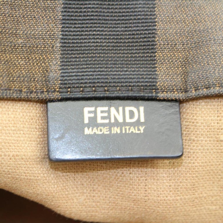 Fendi Stripe Bicolor Pecan Monogram Pequin 868370 Red Canvas Tote For ...