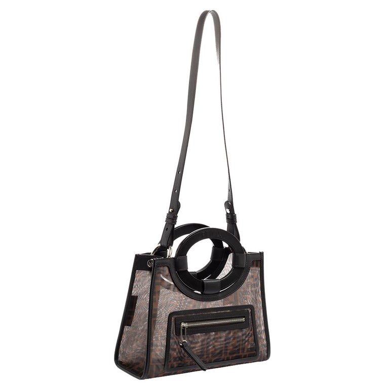 Fendi Tobacco Zucca Mesh Runaway Shopper Tote at 1stDibs