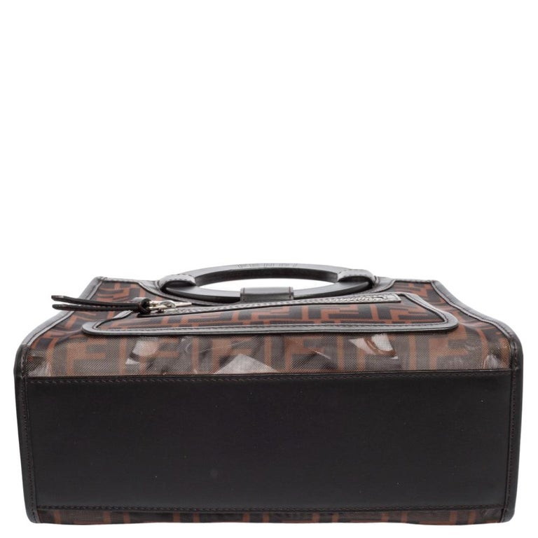 Fendi Tobacco Zucca Mesh Runaway Shopper Tote at 1stDibs