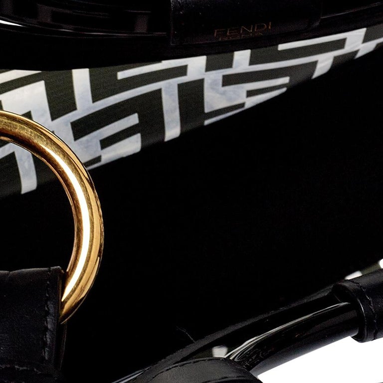 Fendi Transparent/Black Zucca PVC and Leather Small Runaway Shopper ...