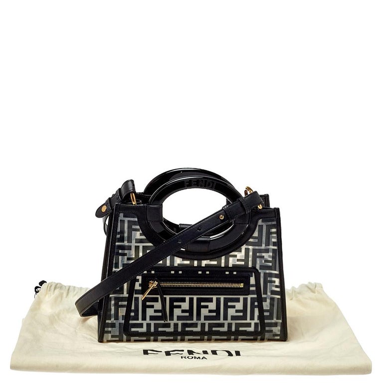 Fendi Transparent/Black Zucca PVC and Leather Small Runaway Shopper Tote at 1stDibs | fendi ...