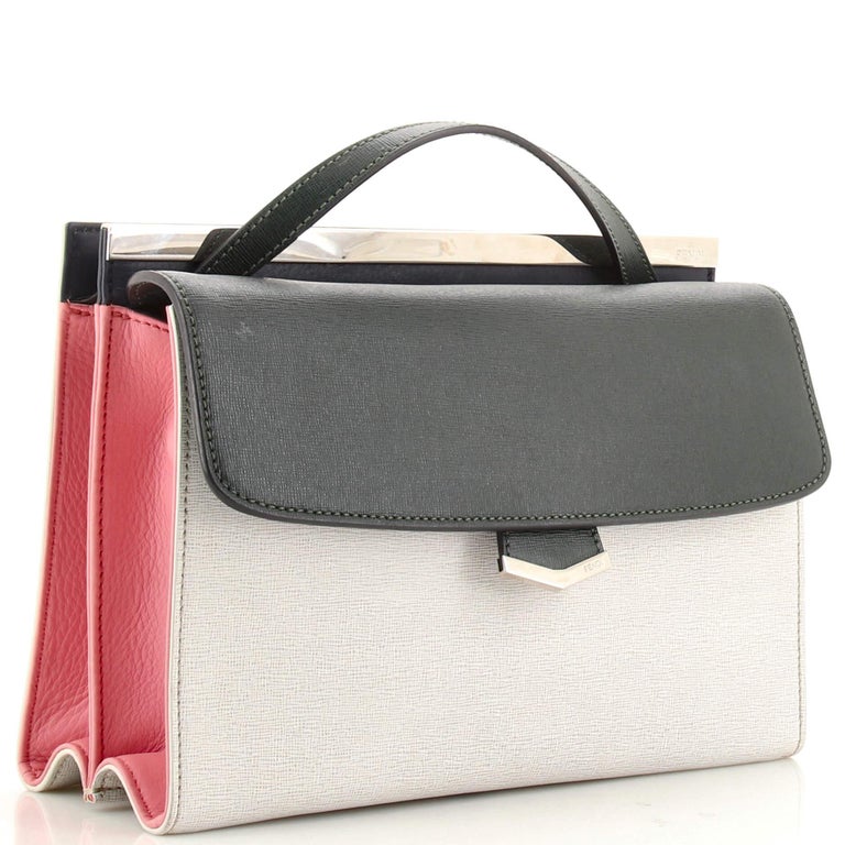 Fendi Tricolor Demi Jour Satchel Leather For Sale at 1stDibs