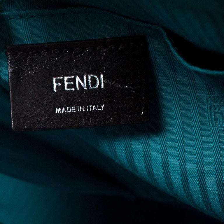 Fendi Turquoise Leather Medium 2Jours Tote For Sale at 1stDibs