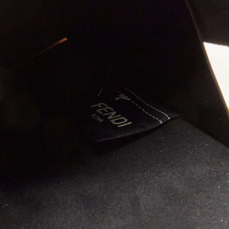 FENDI Vertical Box signature yellow black crossbody structured bag For ...