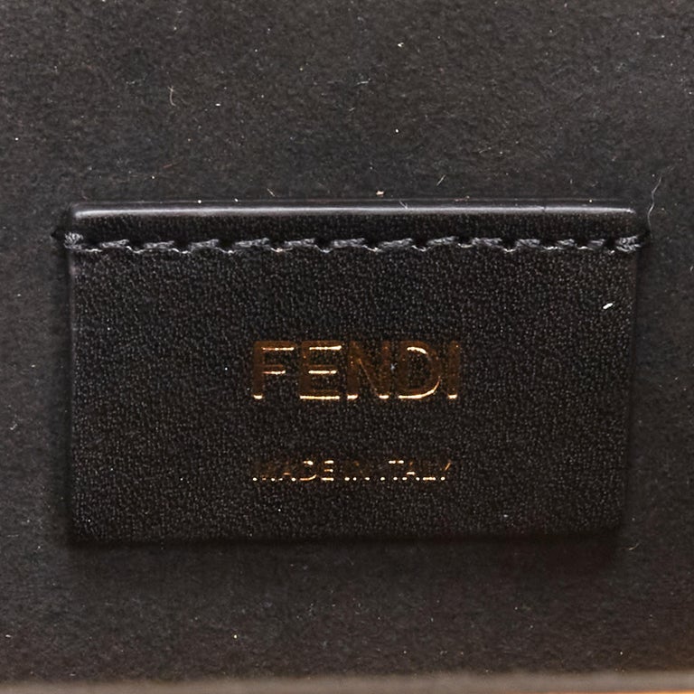 FENDI Vertical Box signature yellow black crossbody structured bag For ...