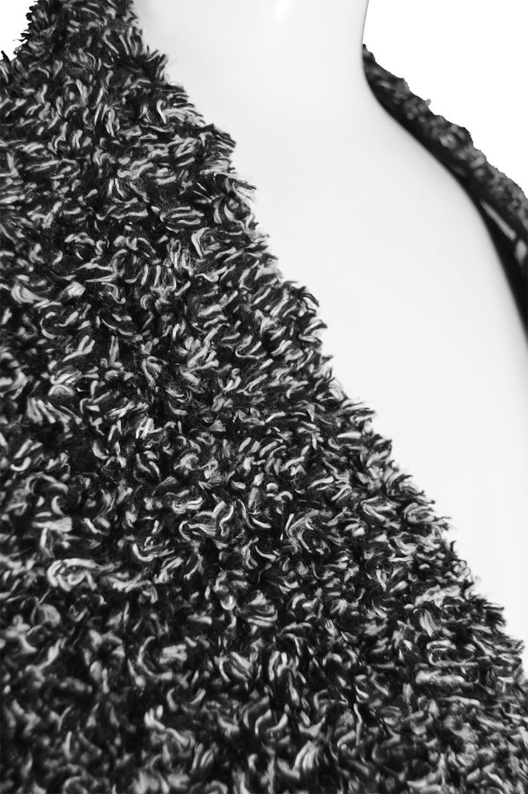 Fendi Vintage Black and White Fuzzy Textured Knit Zucca Pattern ...