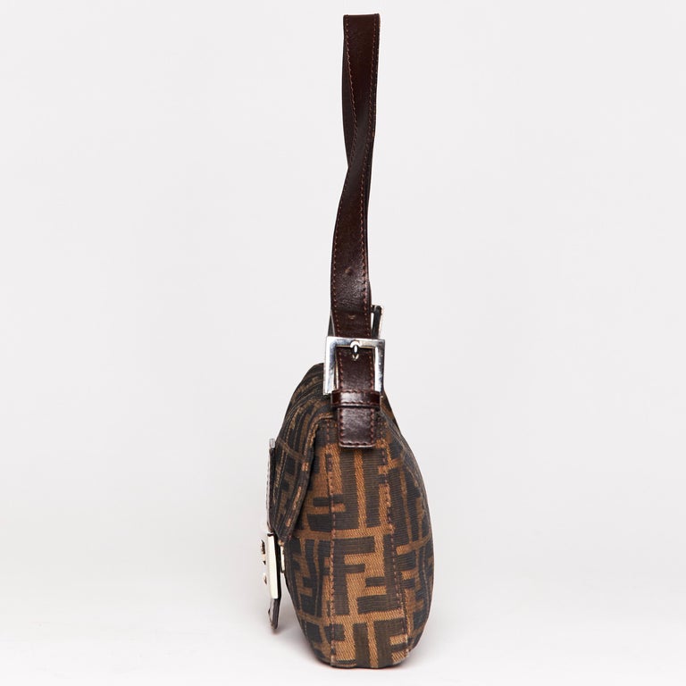 Fendi Vintage Brown Zucca Monogram Baguette Shoulder Bag at 1stDibs ...