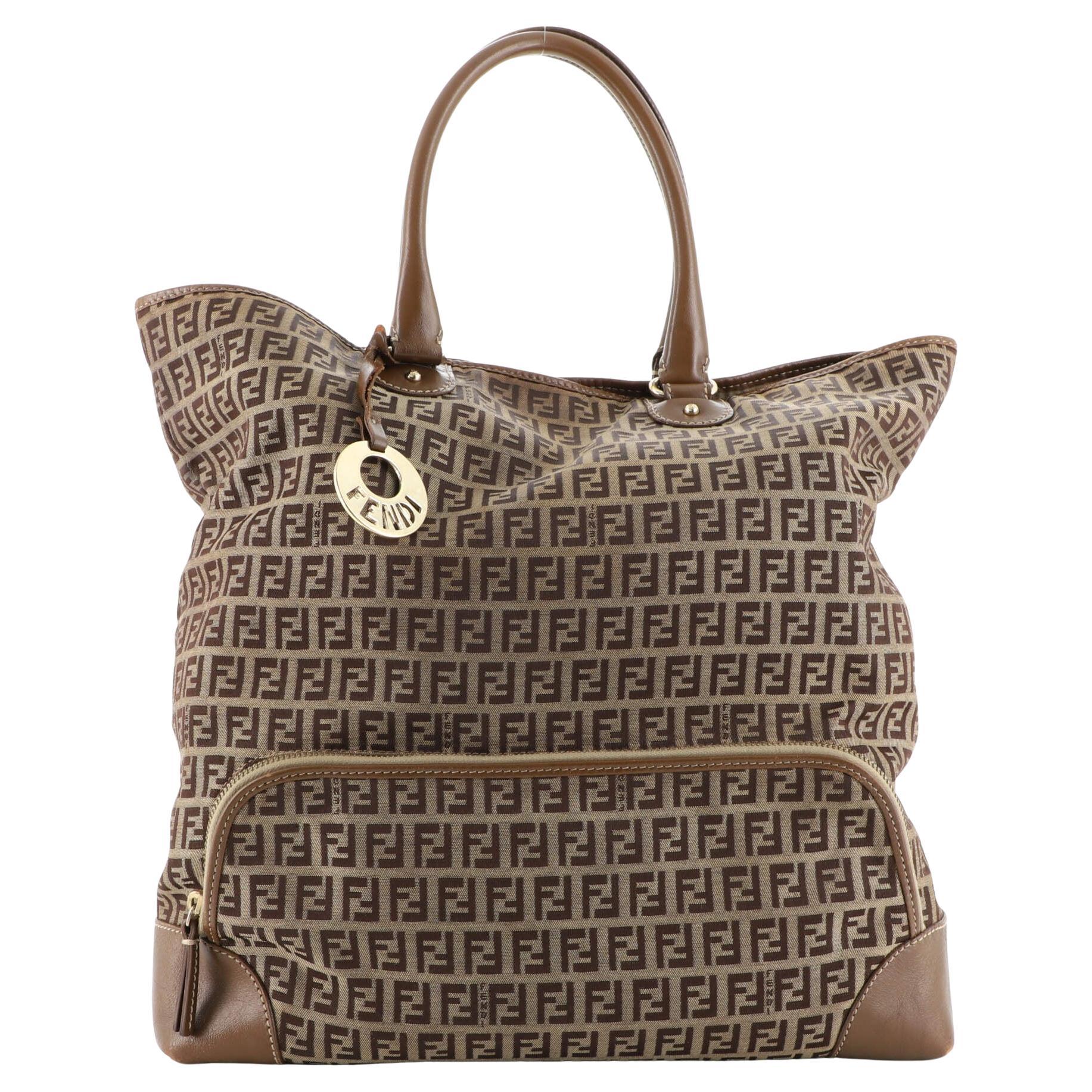 Fendi Vintage Chef Front Pocket Tote Zucchino Canvas Medium at 1stDibs