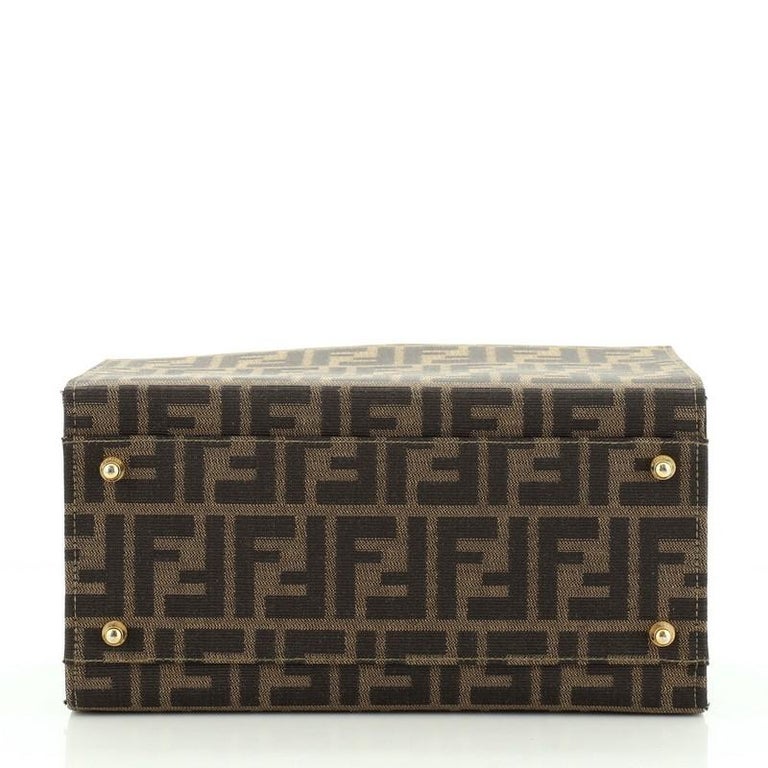 Fendi Vintage Convertible Lock Box Bag Zucca Canvas Medium at 1stDibs
