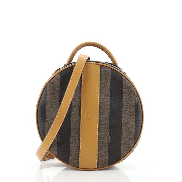 Fendi Vintage Convertible Round Top Handle Bag Pequin at 1stDibs
