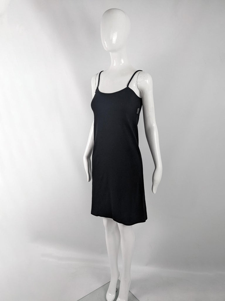 Fendi Vintage Fendissime Logo Pattern Simple Little Black Shift Dress ...