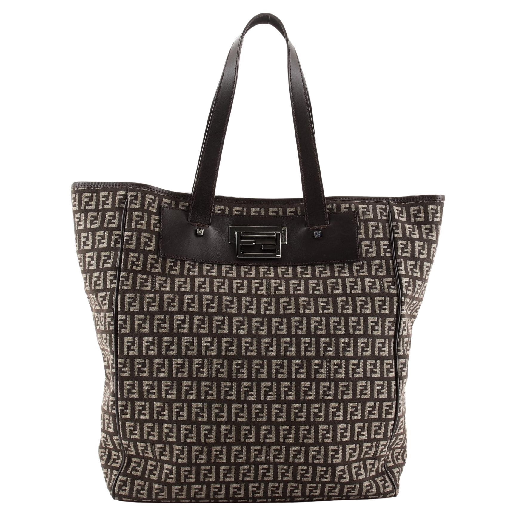 Fendi Black Zucca Coated Canvas Tote at 1stDibs