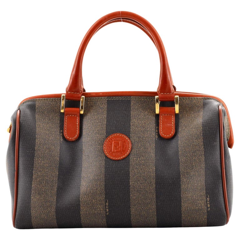 Fendi Vintage Pequin Boston Bag Coated Canvas Mini at 1stDibs