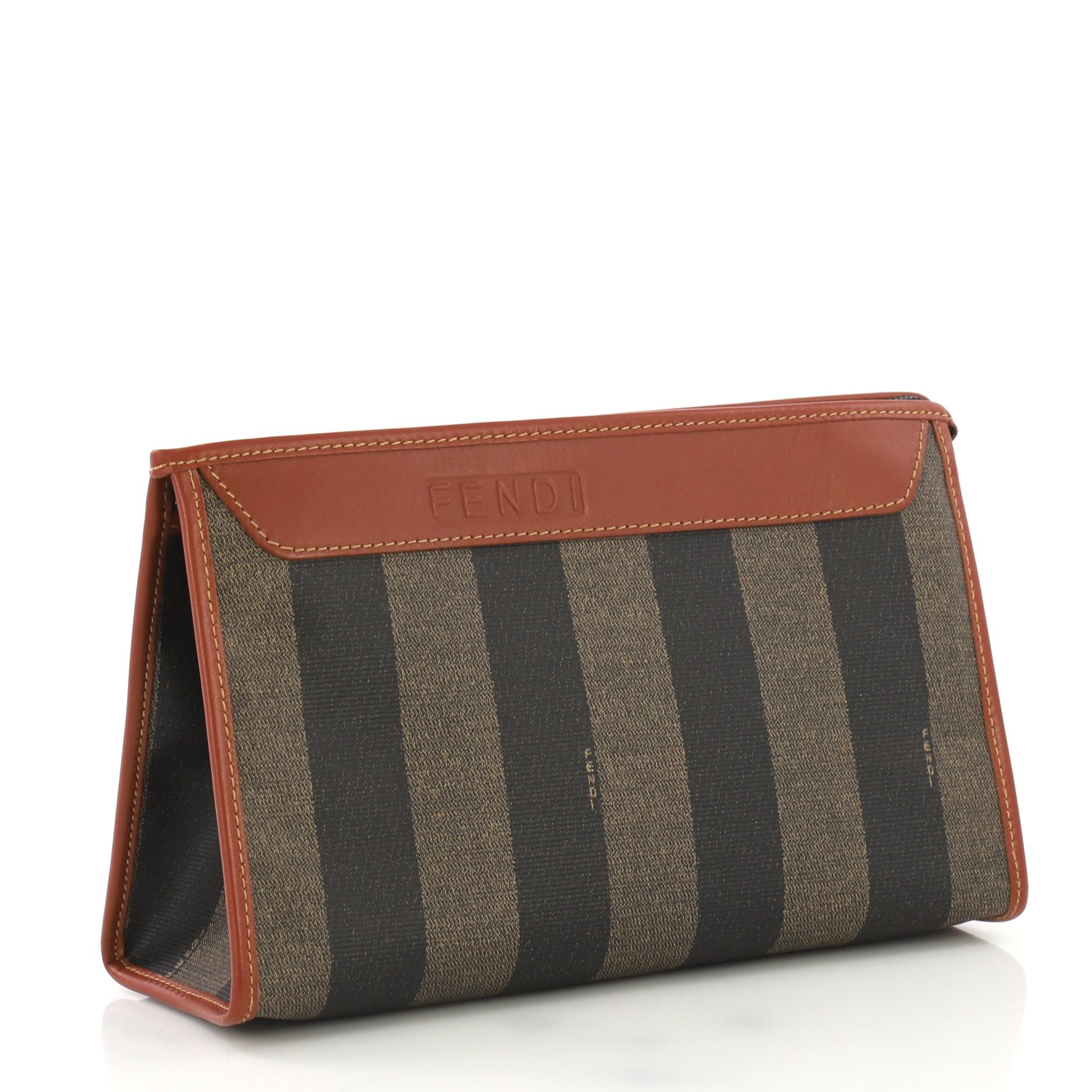 Fendi Vintage Pequin Pouch Coated Canvas Small at 1stDibs