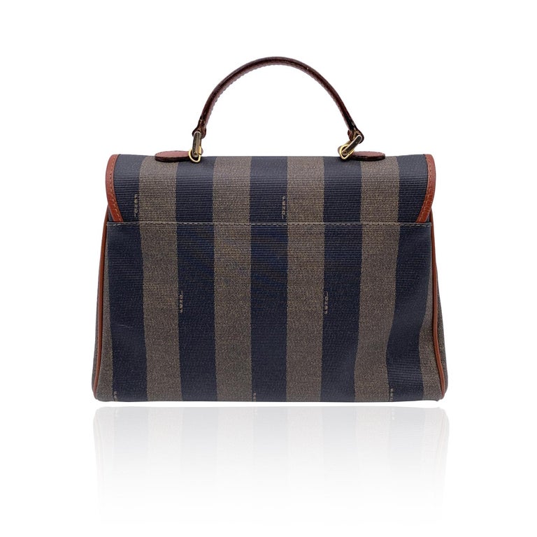 Fendi Vintage Pequin Striped Canvas Handbag Satchel with Stripes For ...