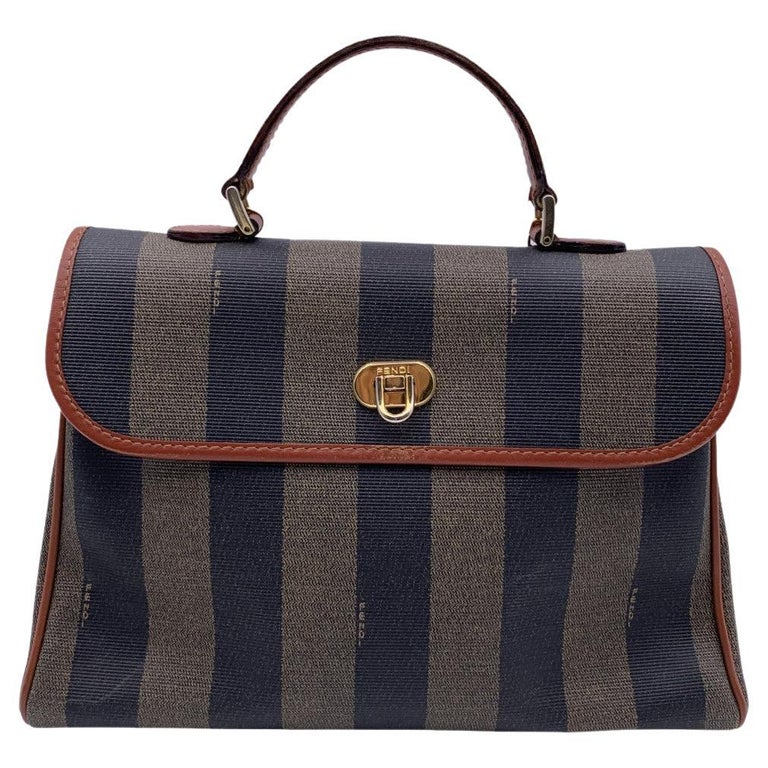 Fendi Vintage Pequin Striped Canvas Handbag Satchel with Stripes For ...