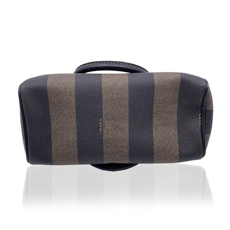 Fendi Vintage Pequin Striped Vinyl Canvas Mini Boston Bag with Stripes ...