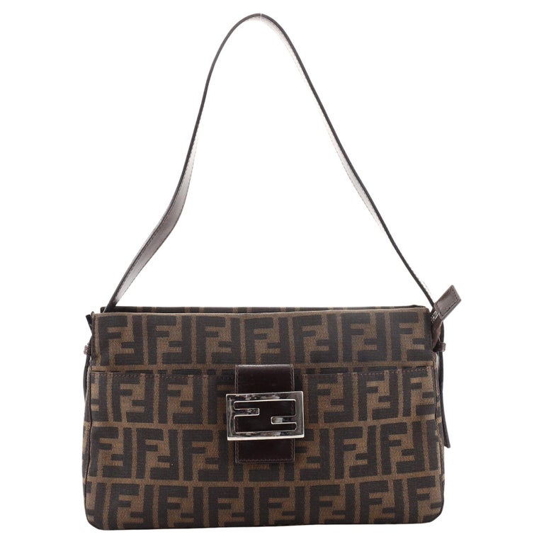 Fendi Vintage Pocket Shoulder Bag Zucca Canvas Small For Sale at 1stDibs
