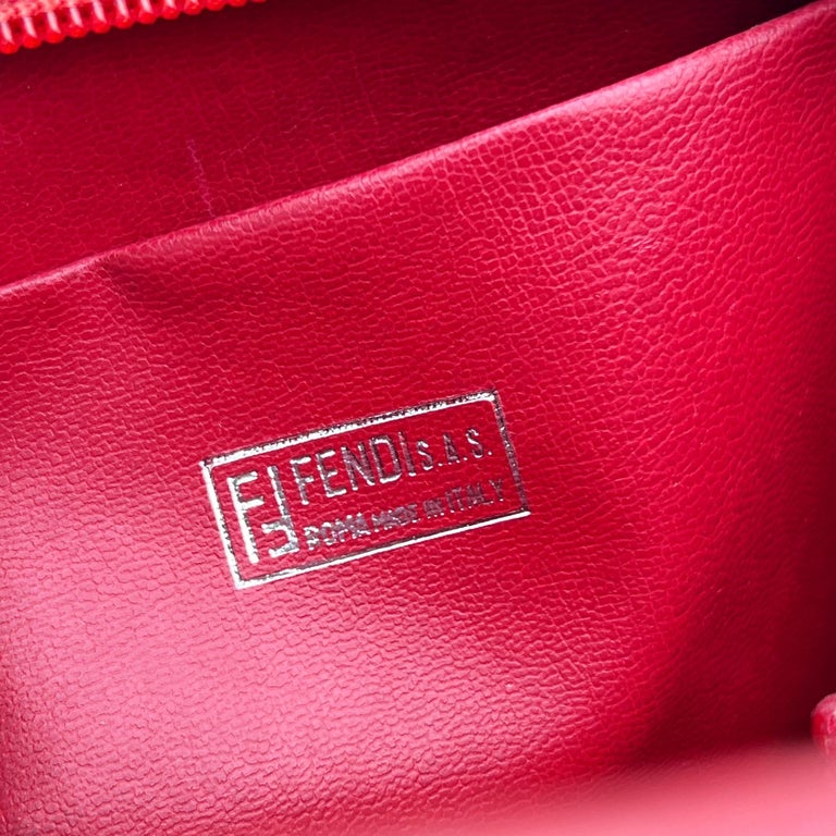 Fendi Vintage Red Woven Leather Shoulder Messenger Bag For Sale at 1stDibs