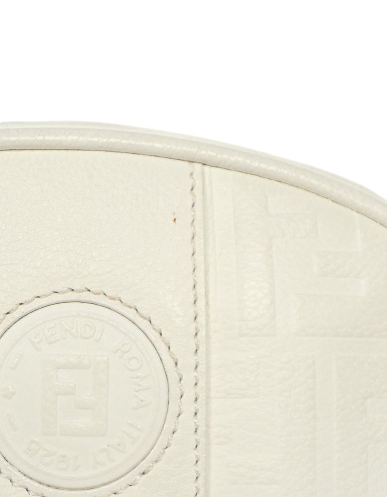 Fendi Vintage White Leather Embossed Monogram Crossbody Bag For Sale at ...
