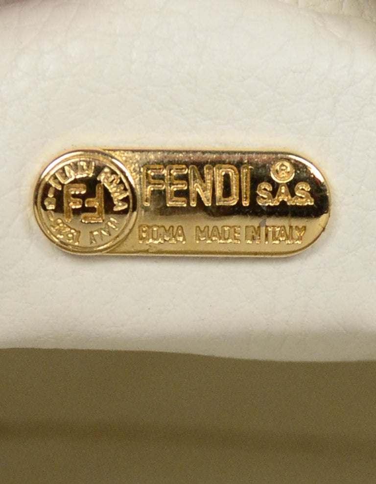 Fendi Vintage White Leather Embossed Monogram Crossbody Bag For Sale at ...