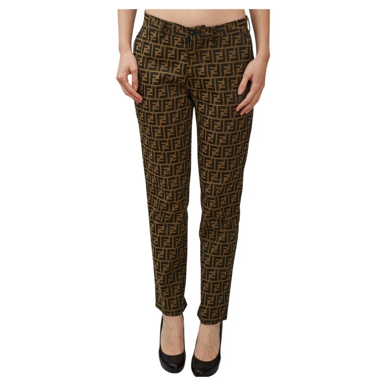 Fendi Vintage Zucca Logo Pants (Size 30) For Sale at 1stDibs